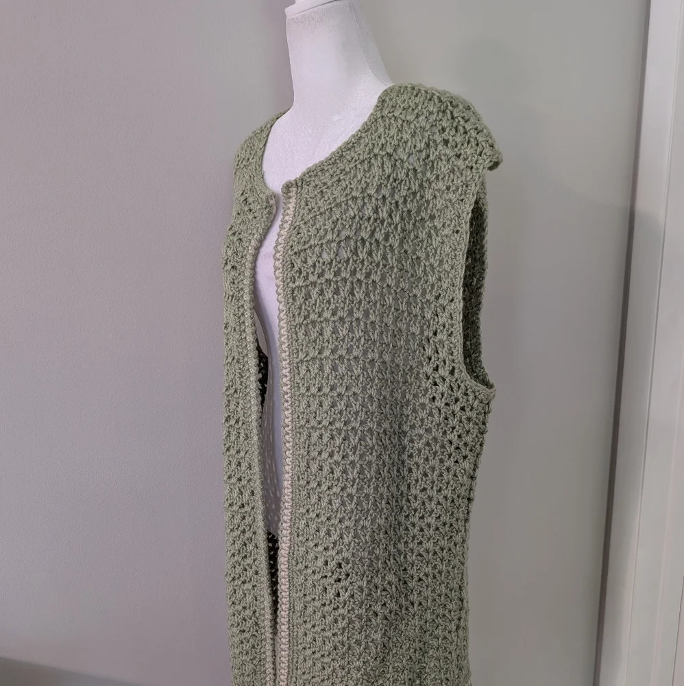 unbranded | Tops | Vintage Womens Handmade Crocheted Sweater Vest Boho ...